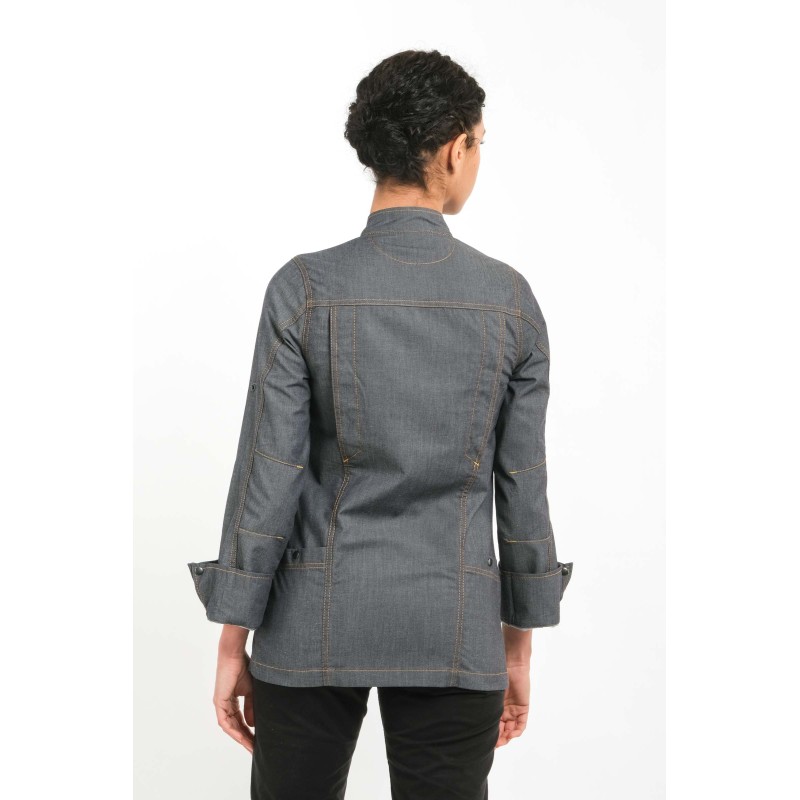 Denim chef jacket for women | BELLA jeans jacket blue | grey